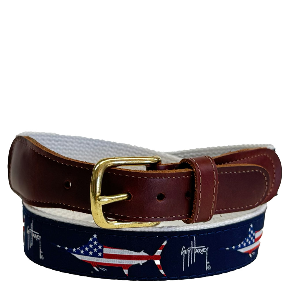 Stars and Stripes Marlin nautical belt from Preston Leather: Prestons