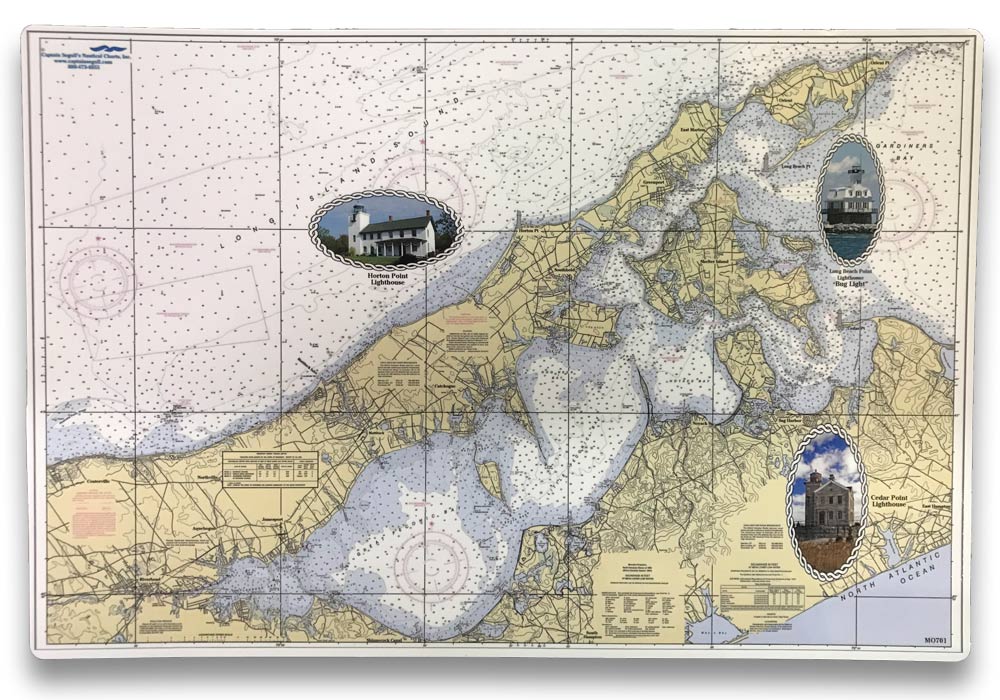 Chart Placemat of Peconic and Gardiner's Bay: Prestons
